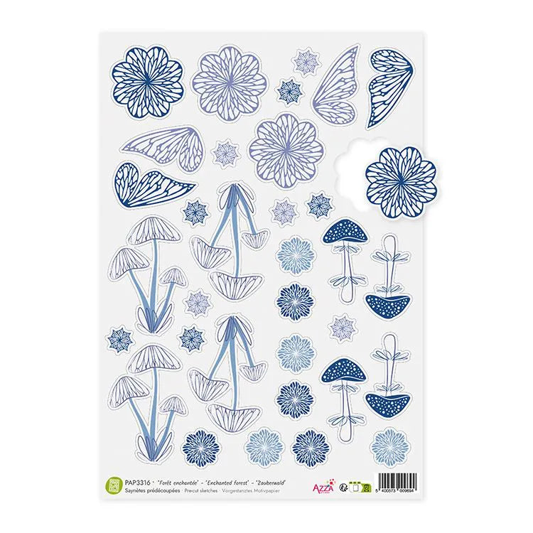 A4 PRE-CUT VELLUM Sketch Sheet: ENCHANTED FOREST | Azza Pacific
