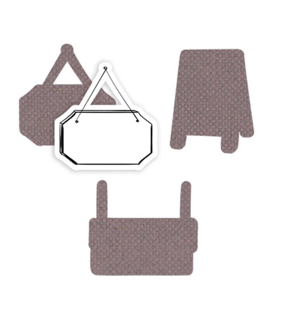 Cutting Die Set: WOODEN PANELS (Large stamp outlines) | Azza Pacific